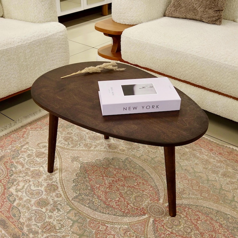 Handmade Egg Shape Coffee Table: Birch Plywood Scandinavian Style - Etsy