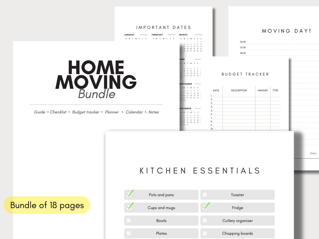 Minimalistic Home Moving Guide • Tips Stress-free Move • Digital ...