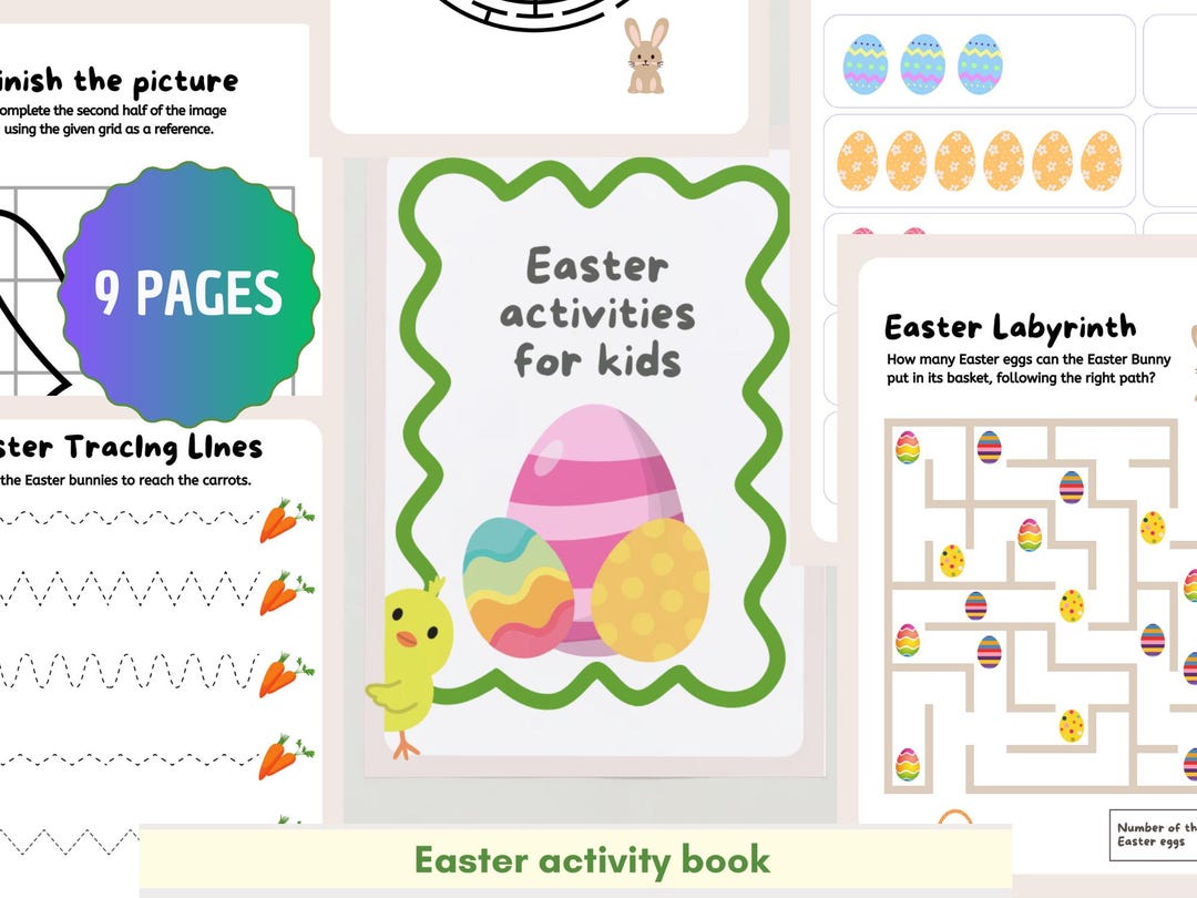 Printable Easter Activity Book for Children - Fun Games, Puzzles & Coloring Pages - Etsy