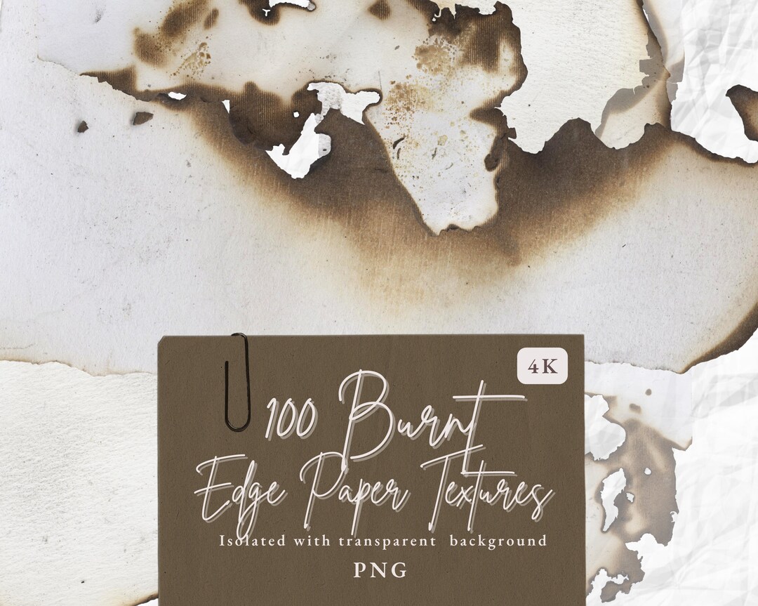 100 Burnt Edge Paper Textures & Clipart Bundle Instant Download of ...