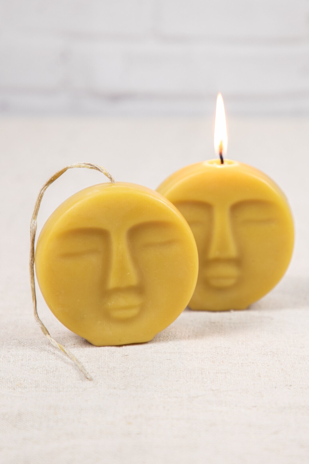 Beeswax Round Candle. Natural Living Room. Handcrafted Candle. Gift for ...