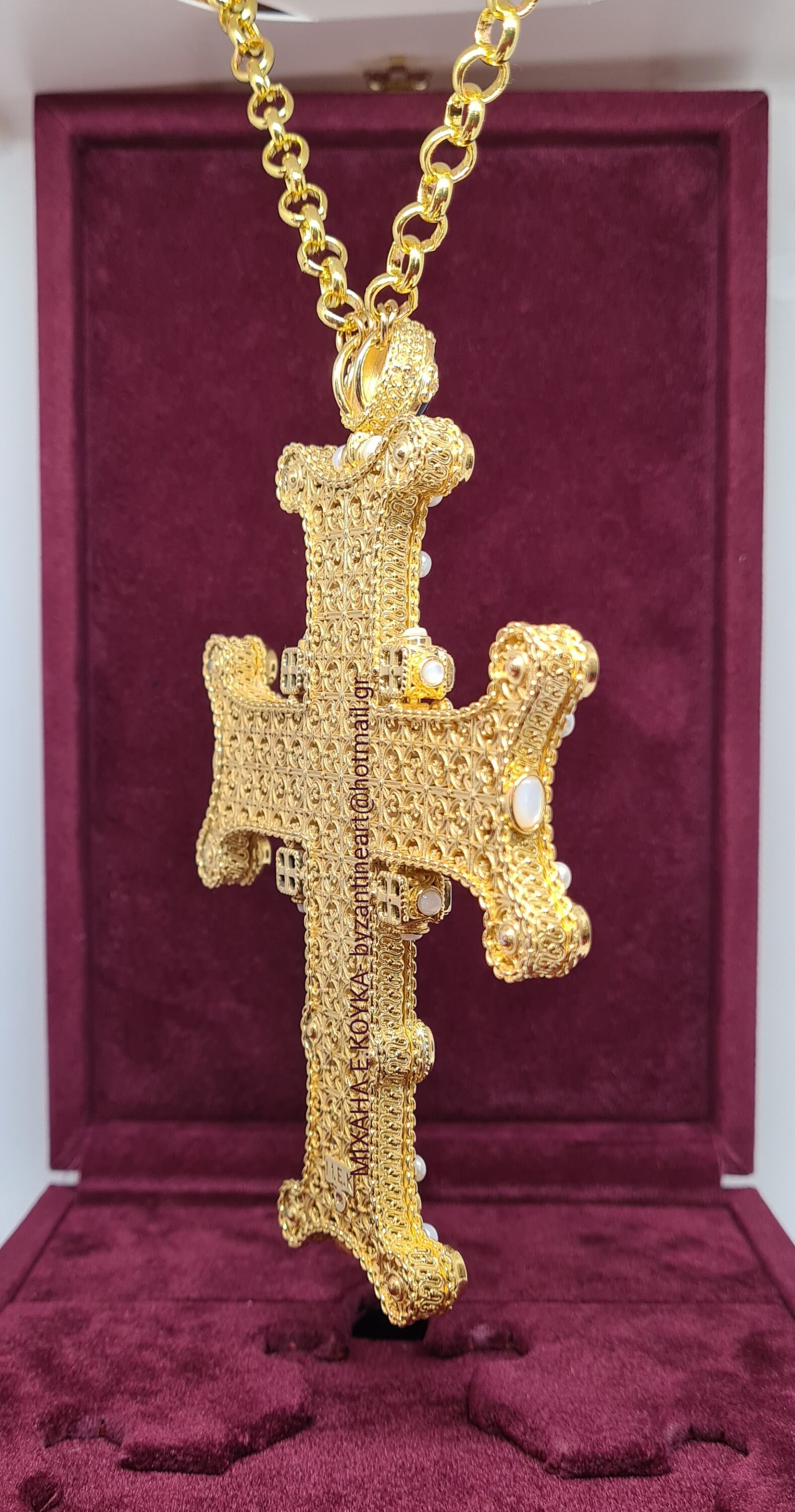 Byzantine Pectoral Cross Silver, Orthodox Cross, Byzantine Microcarving ...