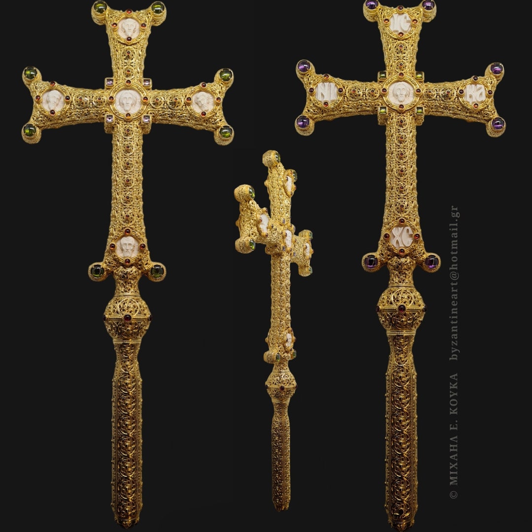 Byzantine Blessing Cross, Silver Cross, Orthodox Cross, Byzantine ...