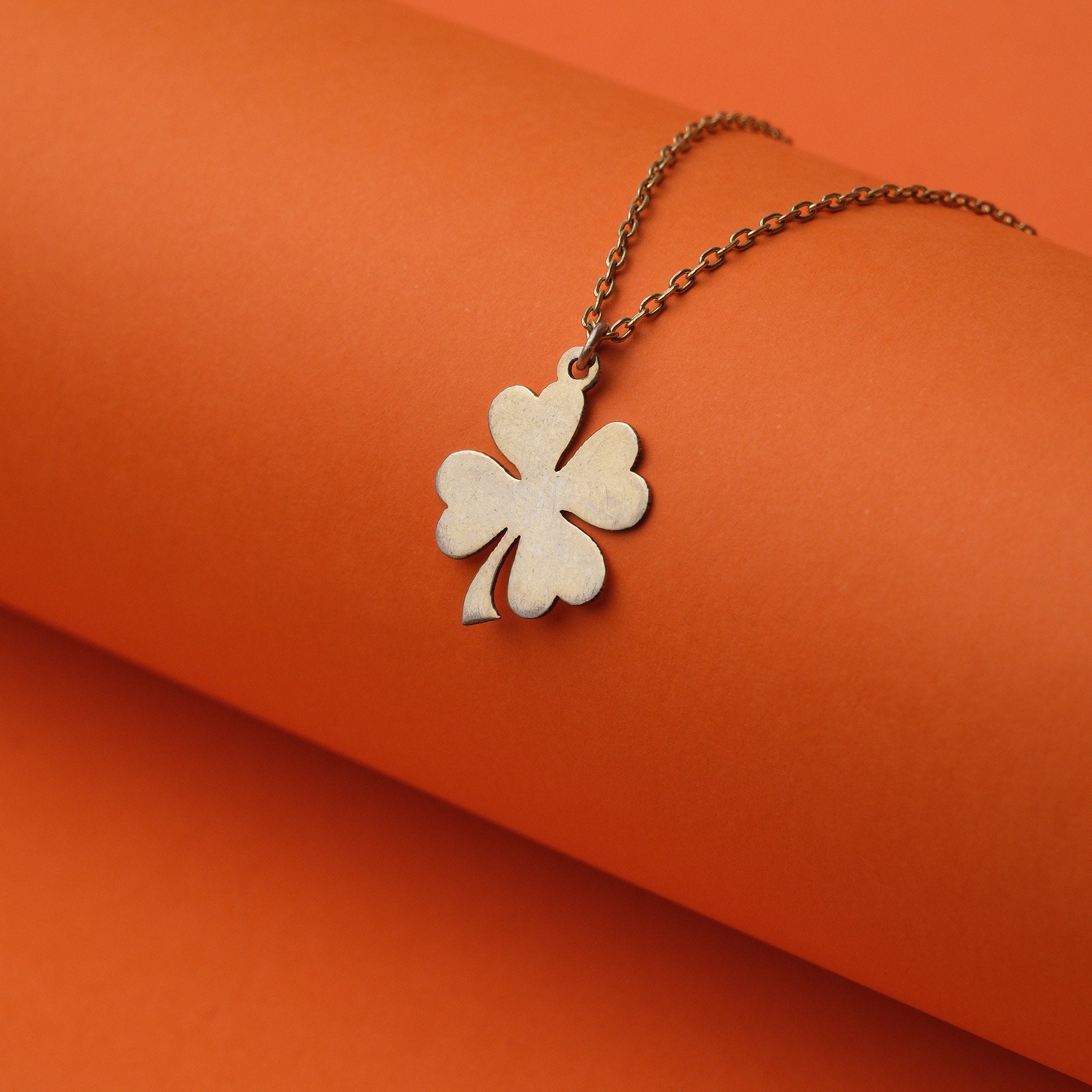 14K Tiny Gold Four Leaf Clover Necklace, Gold Clover Necklace, 4 Leaf ...
