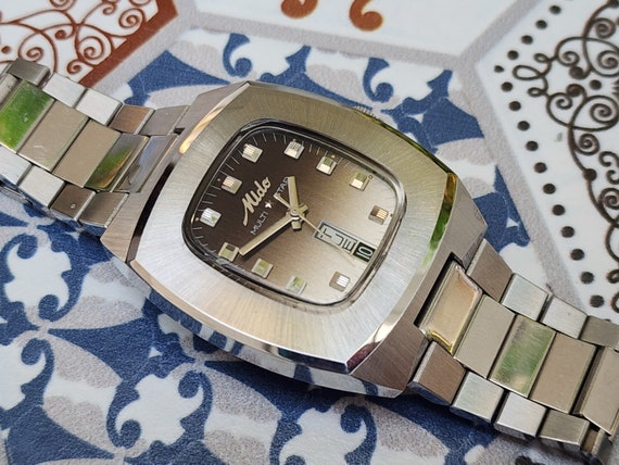 Vintage Mido Multi star Tonneau shape Automatic day d… - Gem