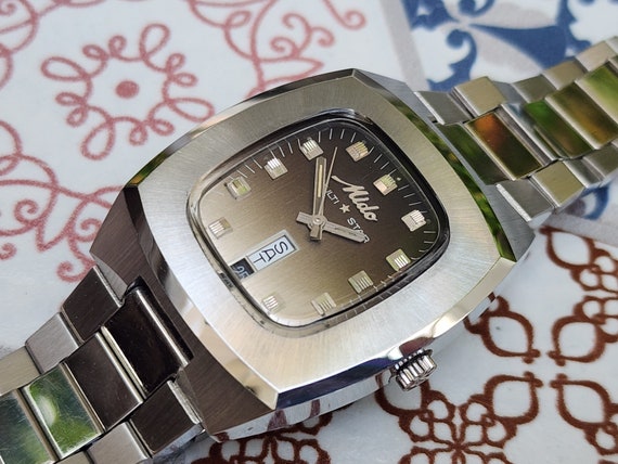 Vintage Mido Multi star Tonneau shape Automatic day d… - Gem