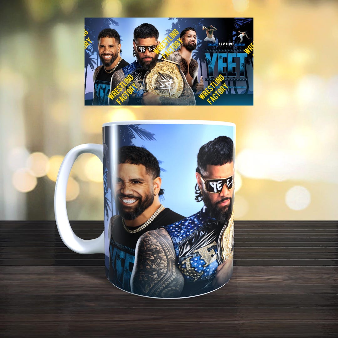 43.. WWE Jey Uso World Heavyweight Champion Yeet Brand New Custom 11oz ...