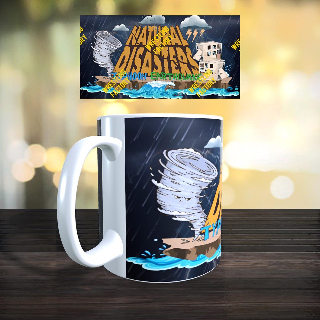 48.. WWF WWE Natural Disasters Earthquake Typhoon Brand New Custom 11oz ...