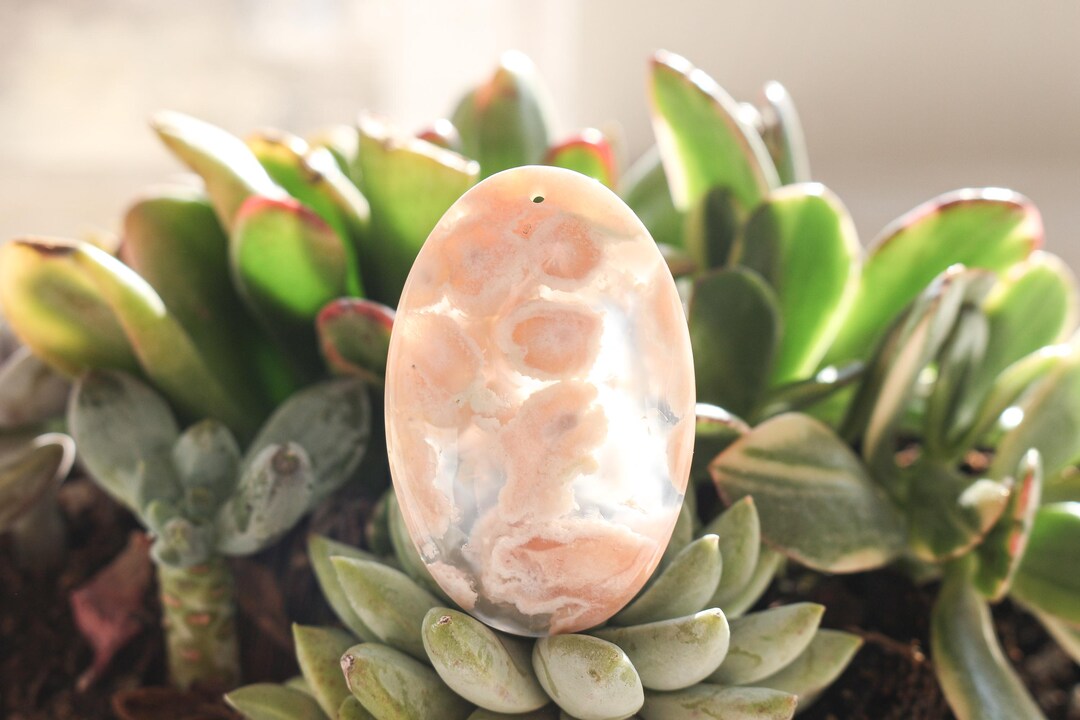 Sakura Agate, Sakura Cherry Blossom Agate, Drilled for Jewelry Making ...
