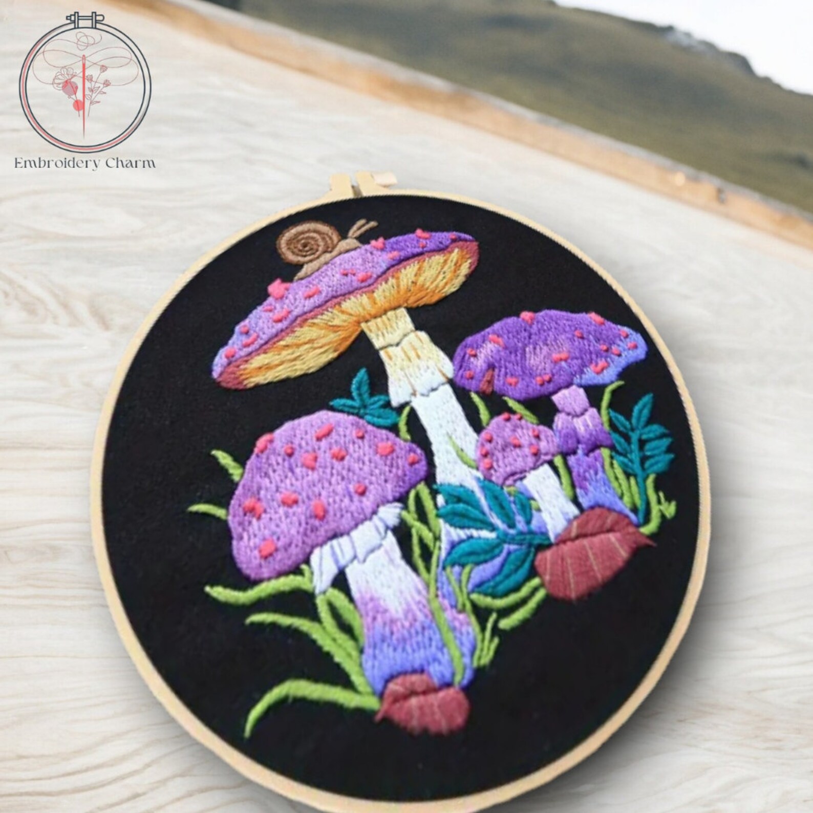 Modern Mushrooms Embroidery Kit, Beginners Hand Vintage Cross Stitch ...