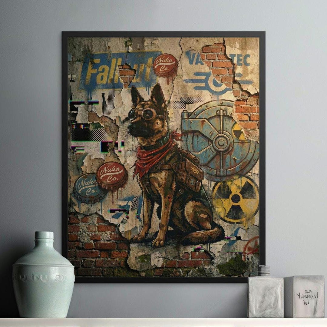 Custom Fallout Pet Portrait Poster, Post Apocalyptic Gamer Room Decor ...