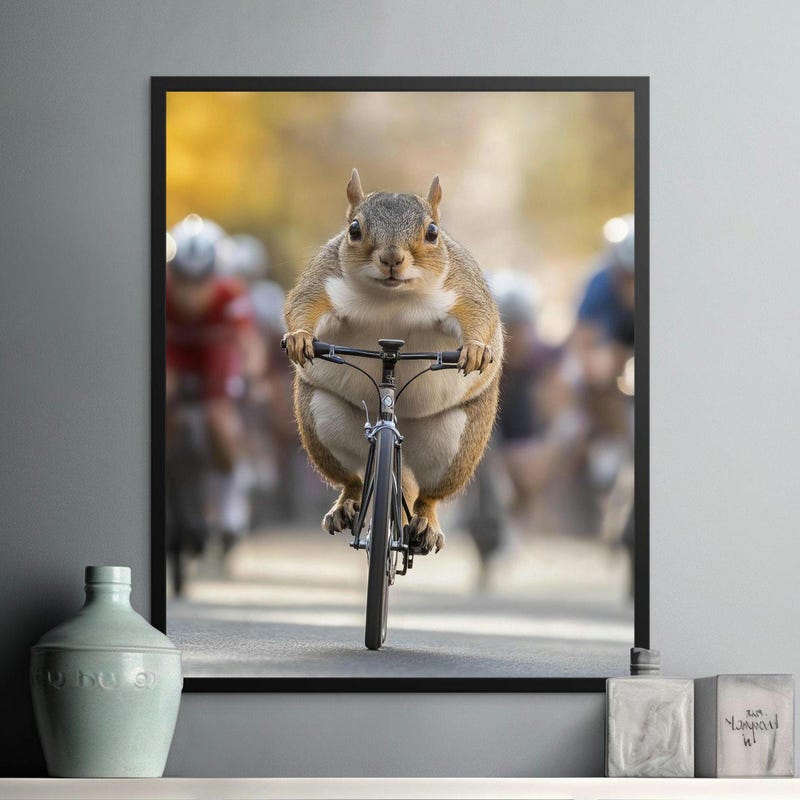 Squirrel on Bicycle - Etsy