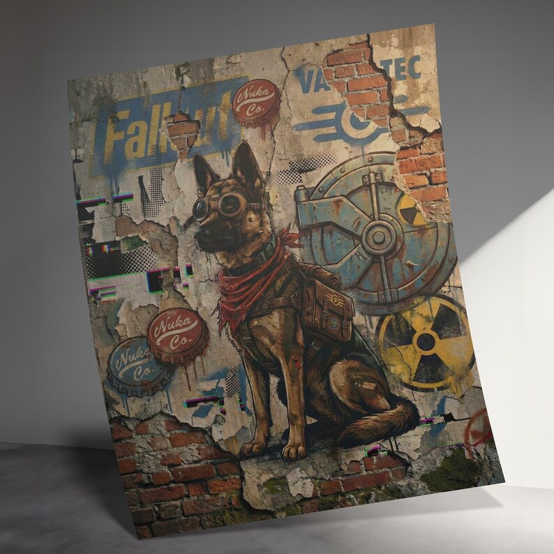 Custom Fallout Pet Portrait Poster, Post Apocalyptic Gamer Room Decor ...