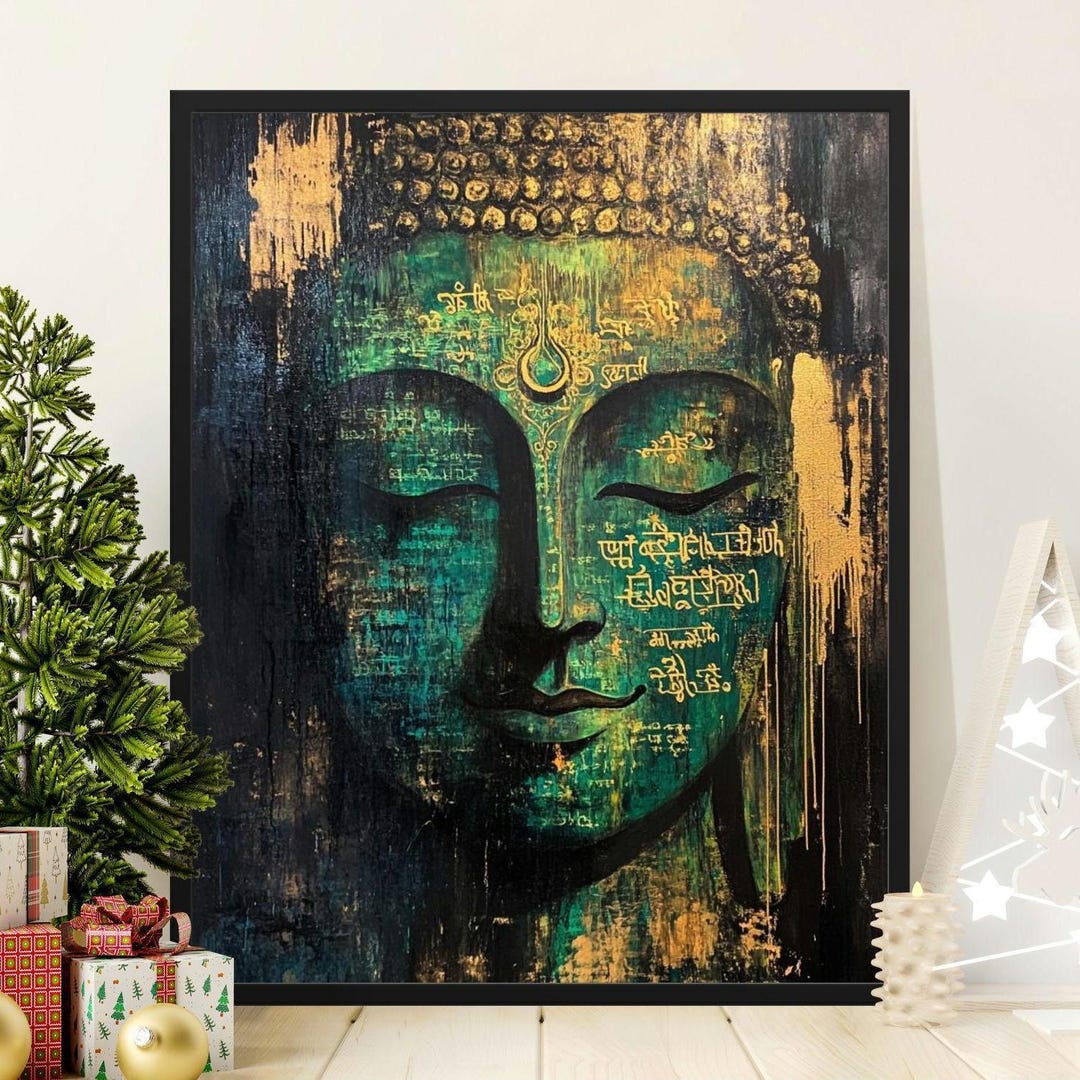 Green Buddha Art Print, Spiritual Home Decor - Etsy