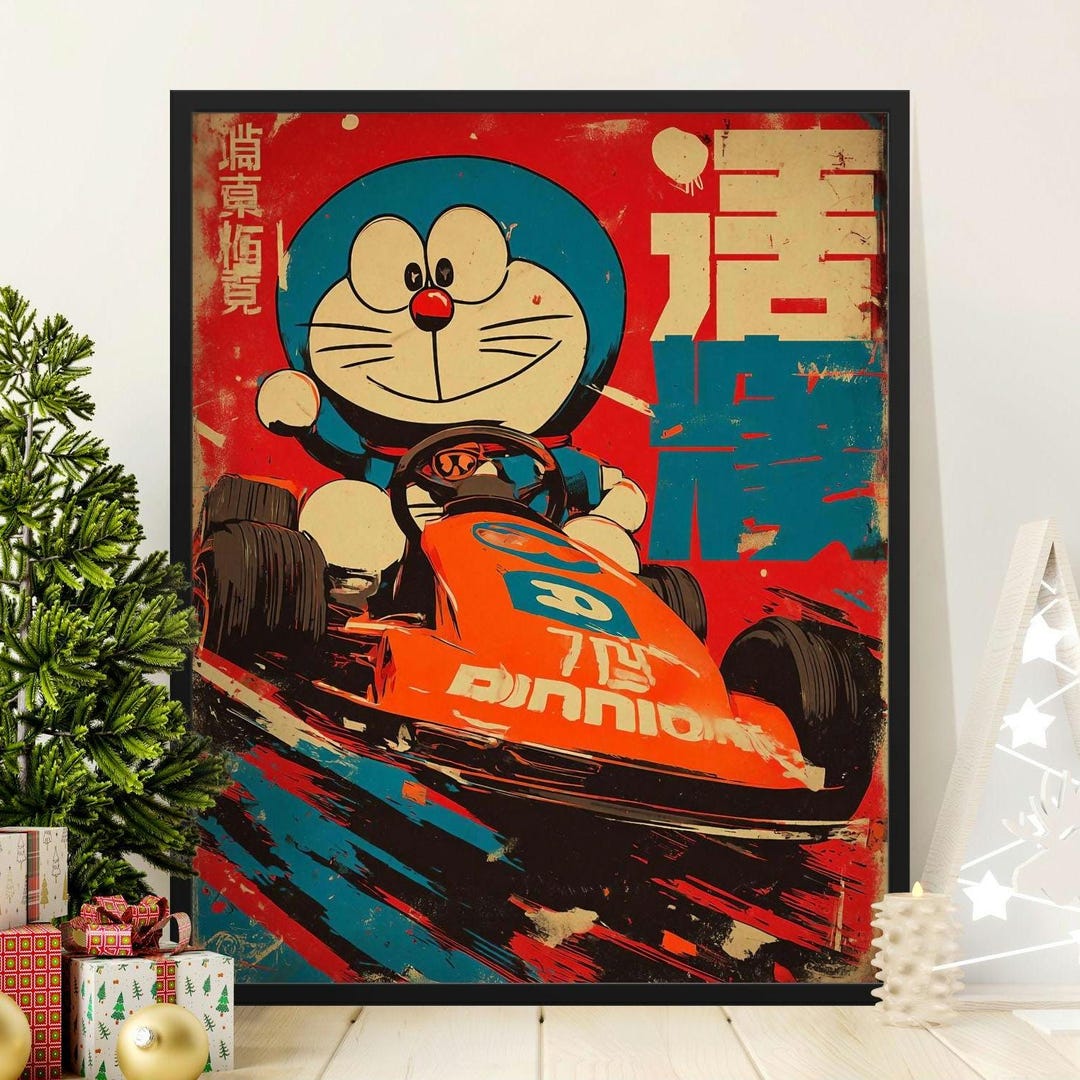 Doraemon Kart Racing Poster, Colorful Anime Print (kids Room Decor) - Etsy