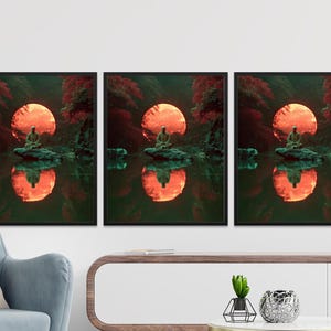 Zen Monk Poster, Meditation Art, Spiritual Wall Decor, Asian Inspired ...