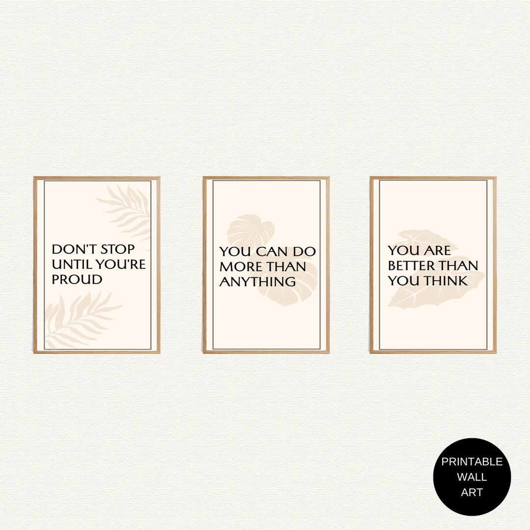 Inspirational Office Wall Art Quote, Dont Stop Until Youre Proud Wall ...