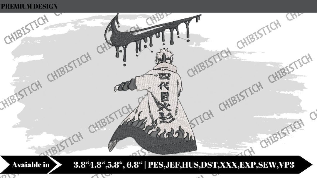 Premium Anime Embroidery Design,minato Anime Inspired Machine ...