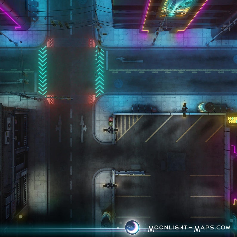 Cyberpunk Battle Maps Collection 2 for Sci-fi and Cyberpunk Red ...