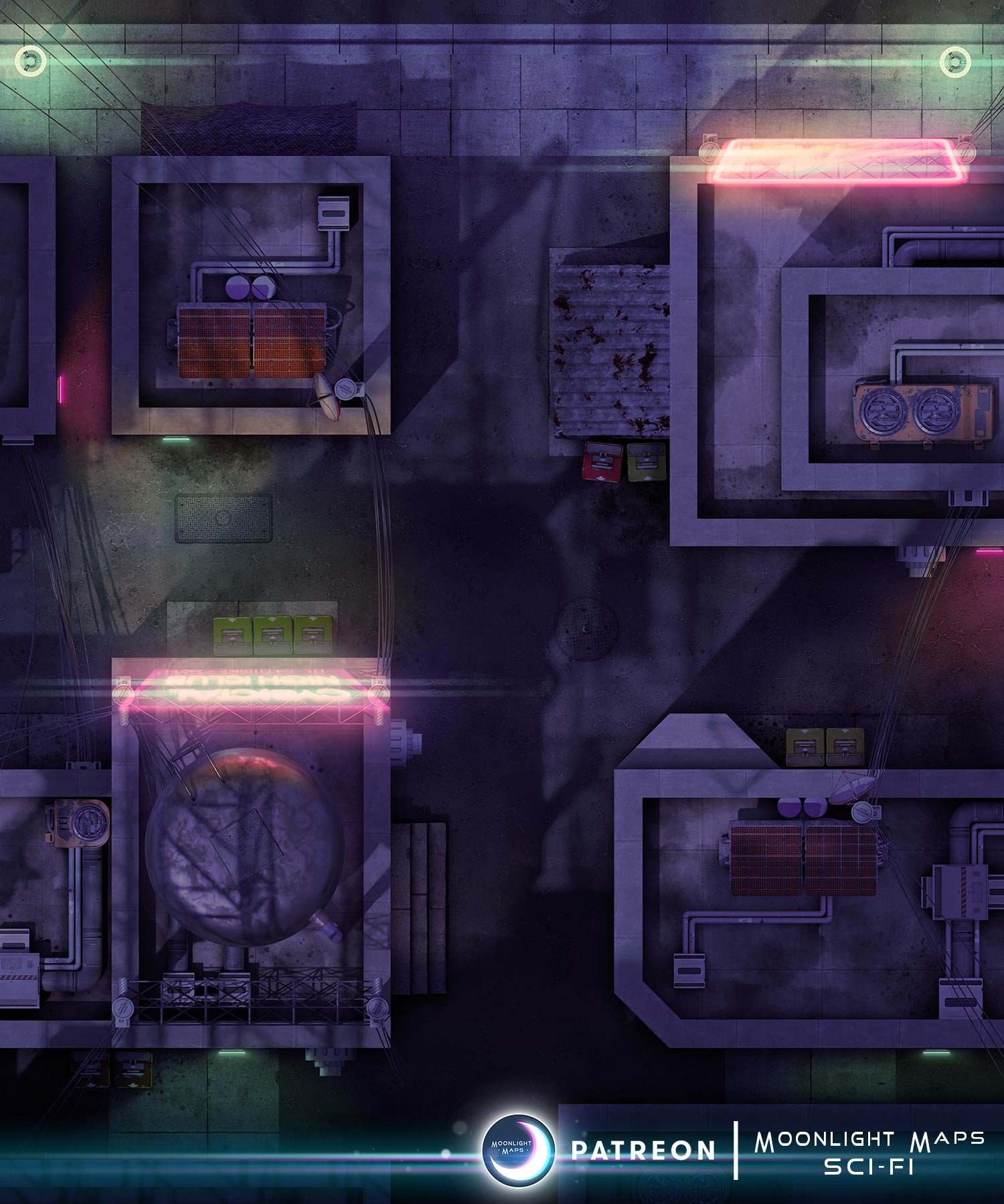 Cyberpunk Battle Maps Collection 1 for Sci-fi and Cyberpunk Red ...