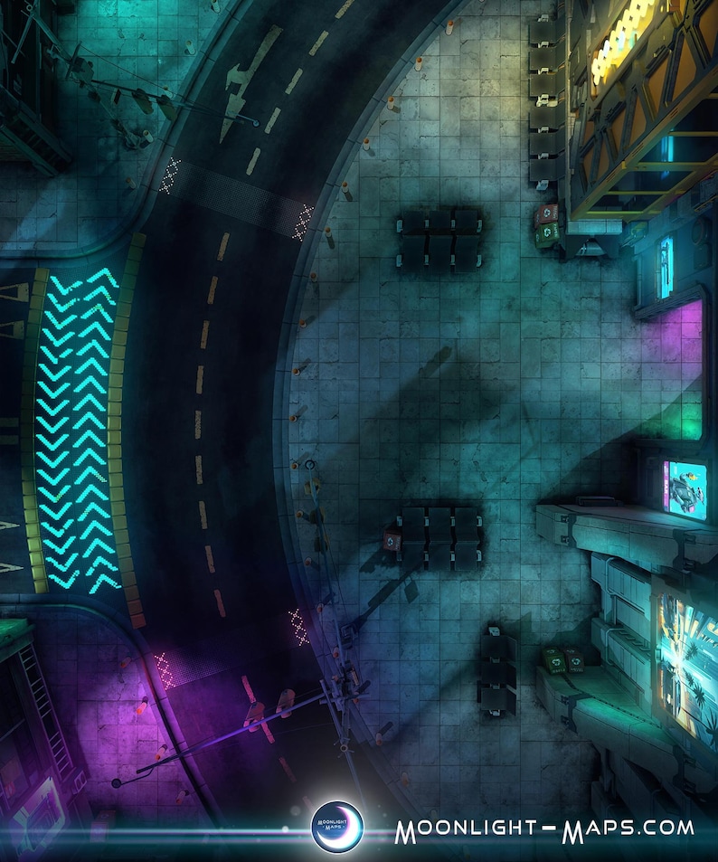 Cyberpunk Battle Maps Collection 2 for Sci-fi and Cyberpunk Red ...