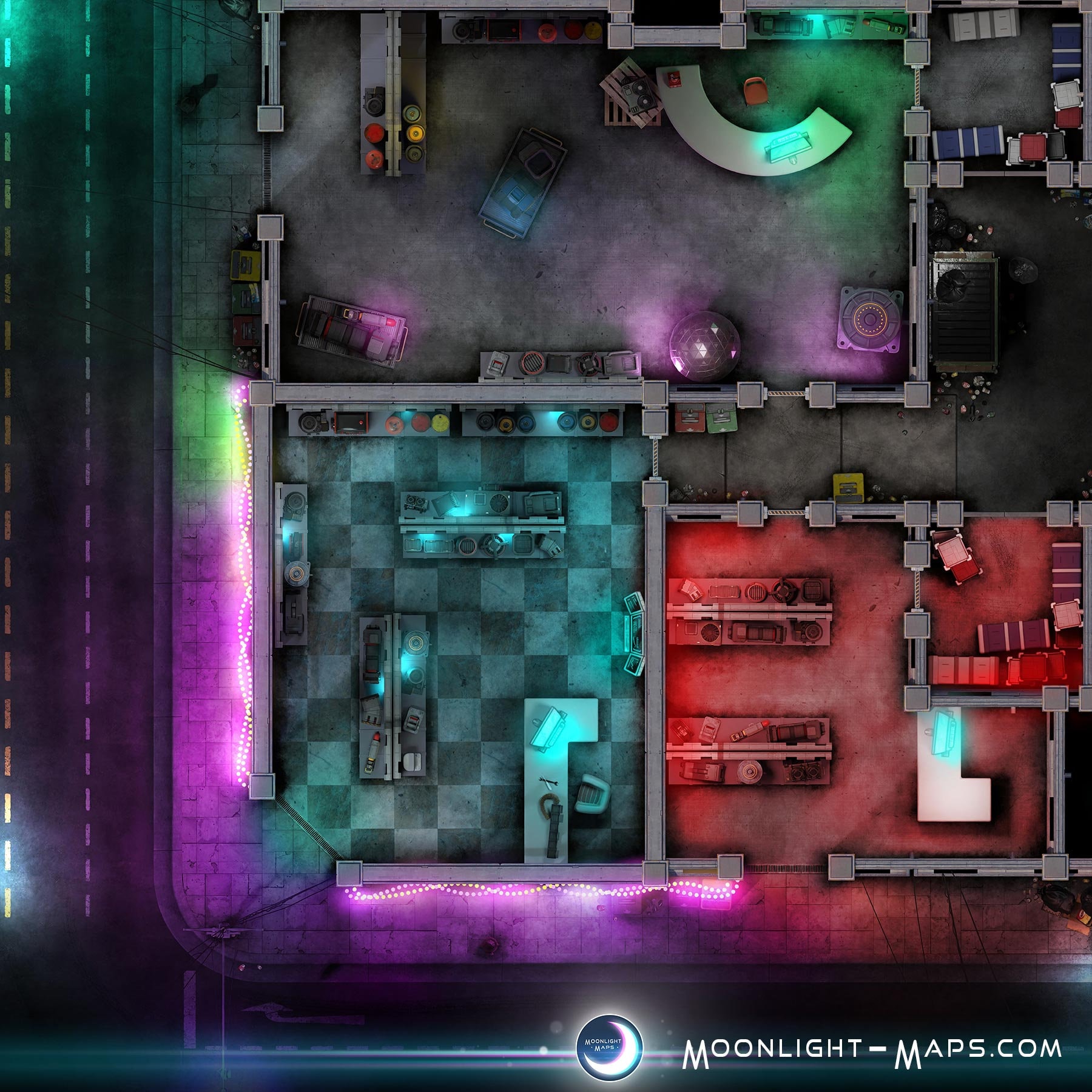 Cyberpunk Battle Maps Collection 2 for Sci-fi and Cyberpunk Red ...
