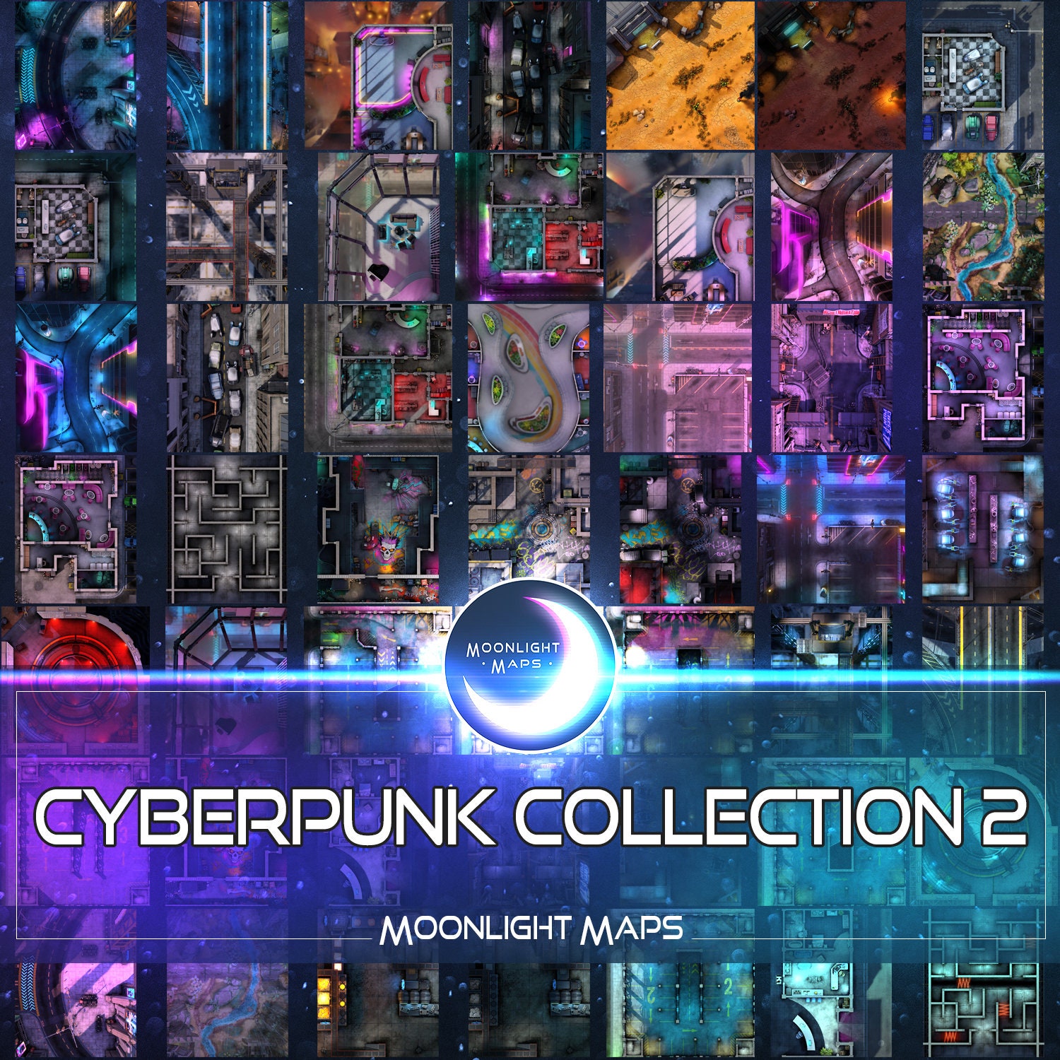 Cyberpunk Battle Maps Collection 2 for Sci-fi and Cyberpunk Red ...
