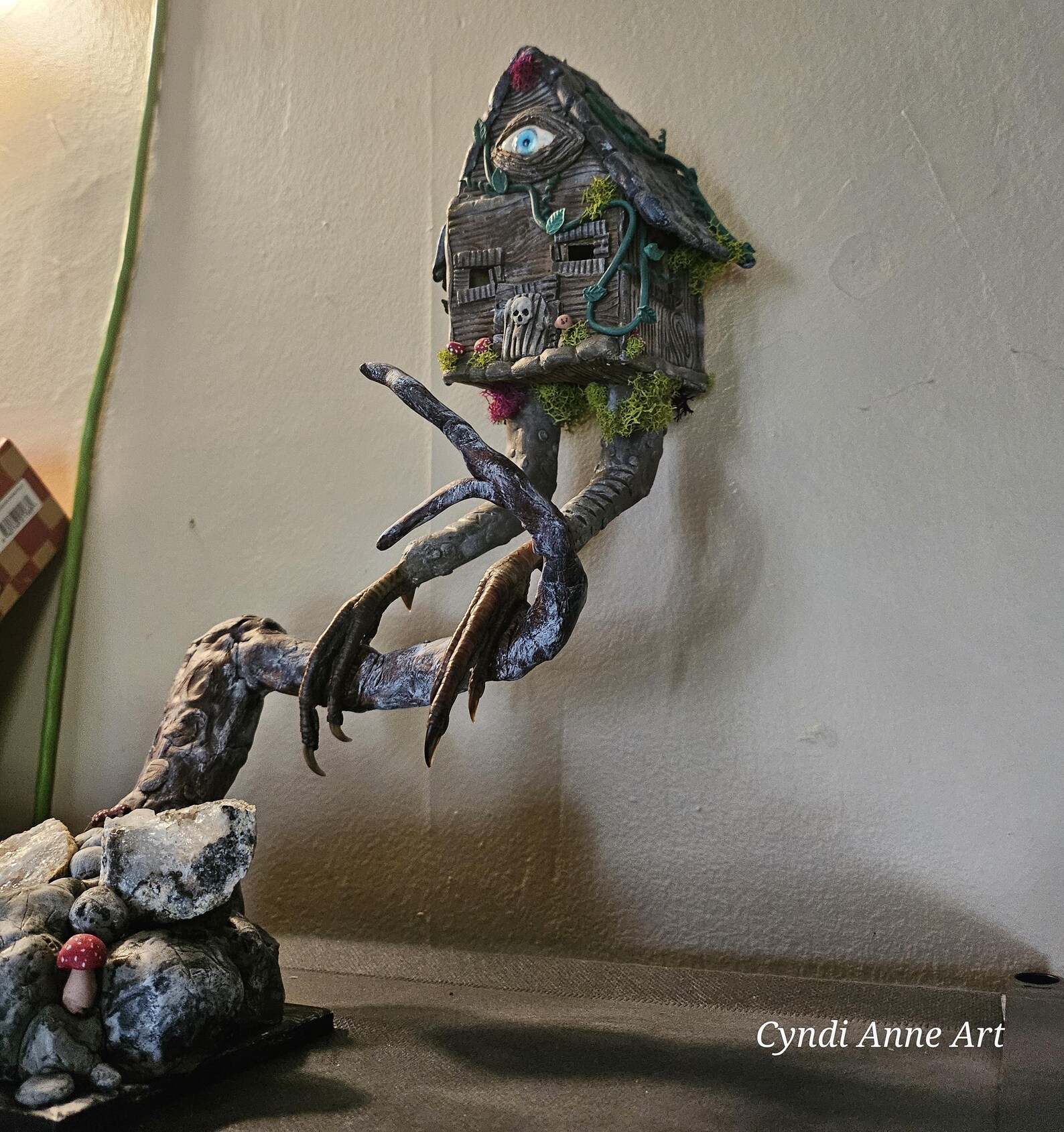 Baba Yaga House Sculpture - Handmade Mixed Media Art With Real Pheasant ...