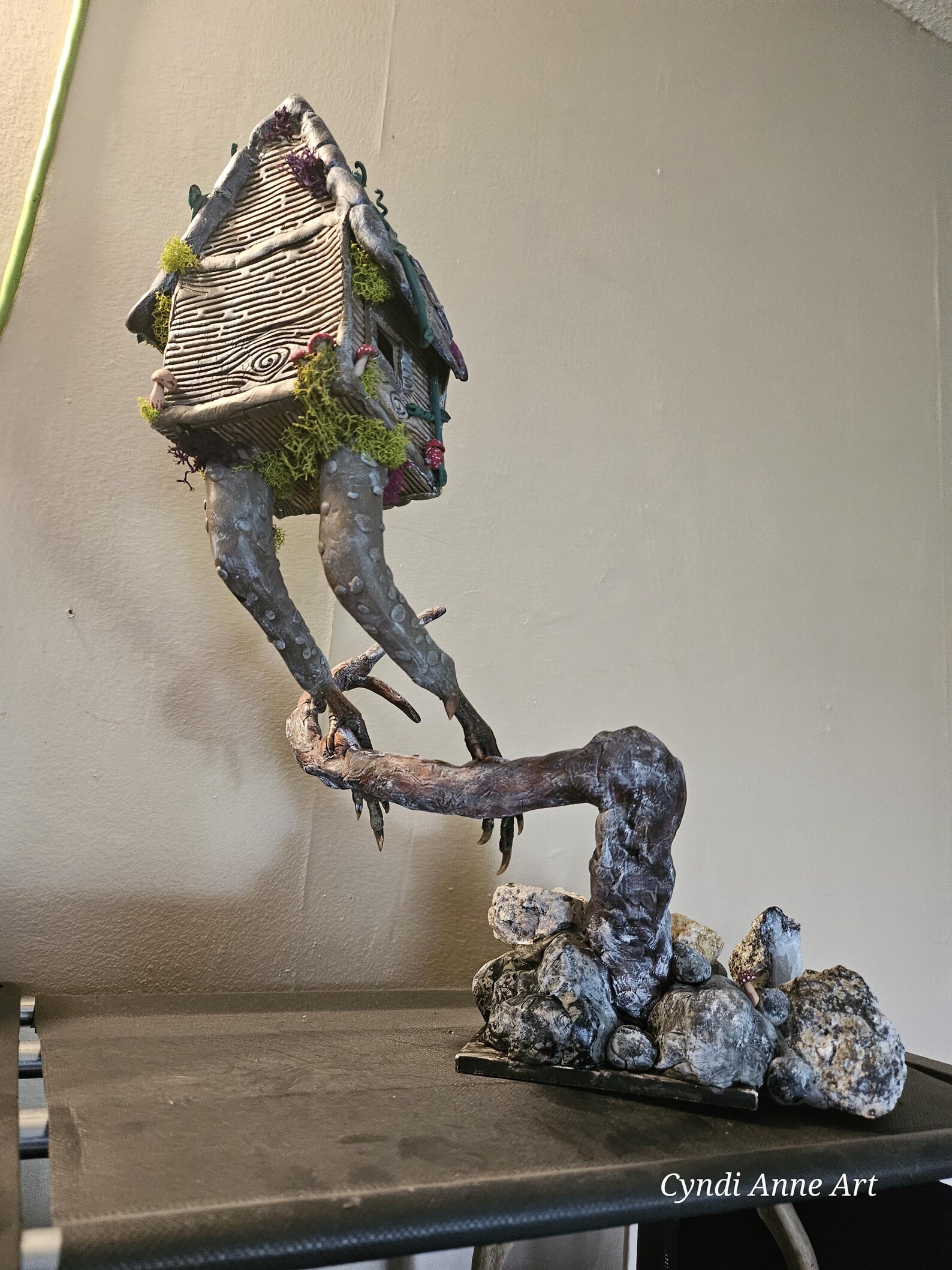Baba Yaga House Sculpture - Handmade Mixed Media Art With Real Pheasant ...