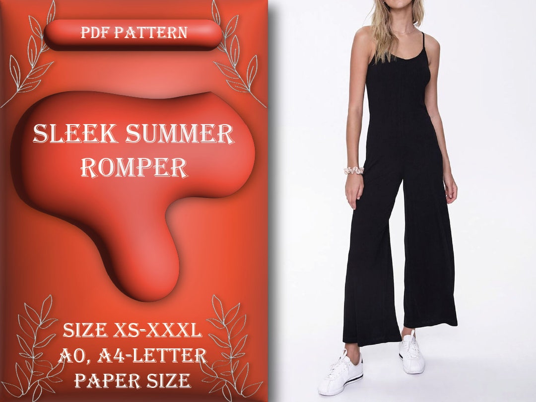 Sleek Summer Romper Sewing Pattern, Jumpsuit Pattern, Jumpsuit, Size XS ...