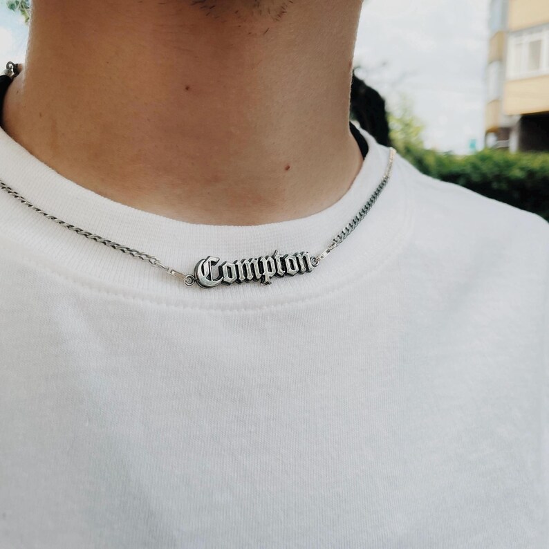 Compton Necklace, N.W.A., Underground Pendant, Aesthetic Men Gifts ...