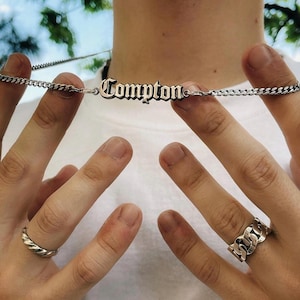 Compton Necklace, N.W.A., Underground Pendant, Aesthetic Men Gifts ...