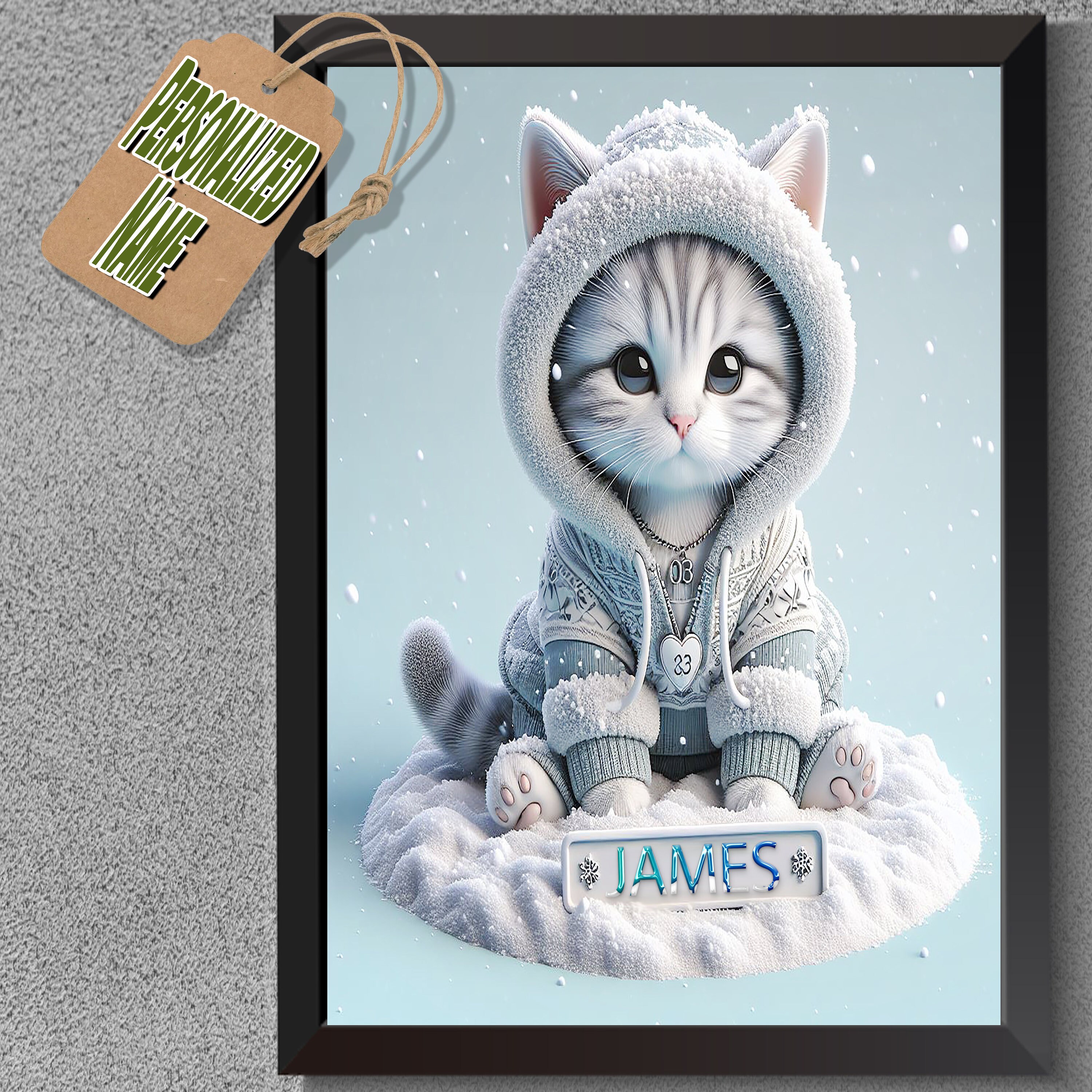 Customised Name Posters Snow Theme Posters Baby Gift, Custom Posters ...