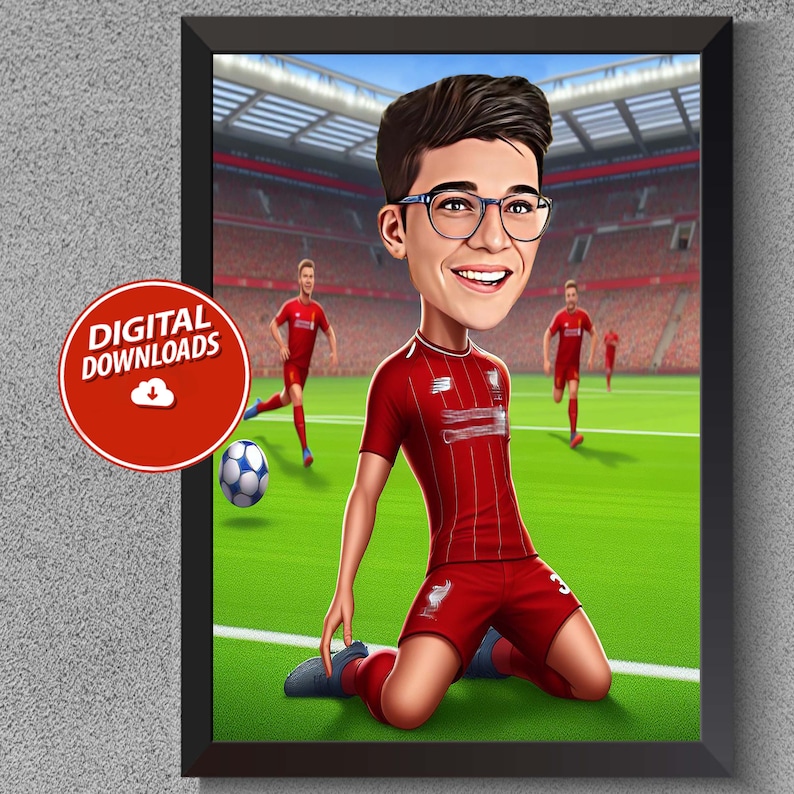 Liverpool Fc Soccer Player Cartoon Portrait, Soccer Caricature Soccer ...