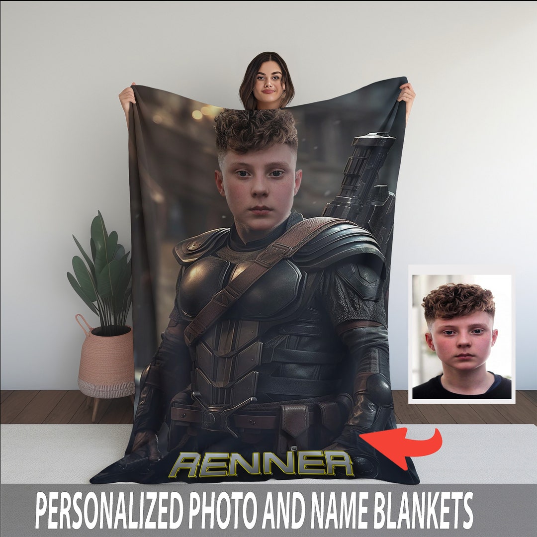 Custom Thor Blanket With Face & Name, Blanket With Custom Name, Funny ...