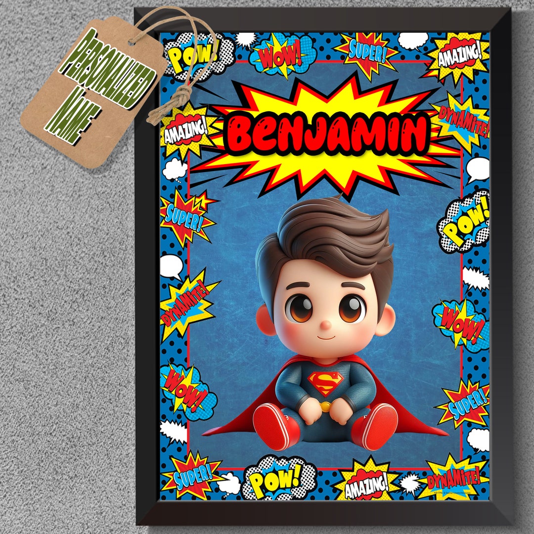 Personalized Super Hero Posters, Super Hero Custom Wall Posters, Custom ...