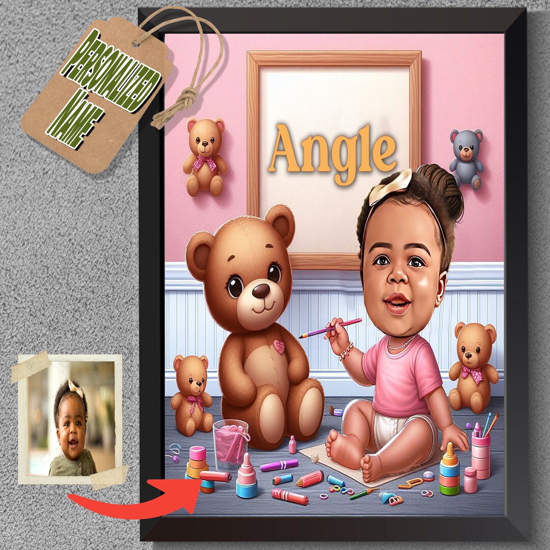 Personalized Baby Posters, Teddy Bear Custom Poster, Custom Photo ...