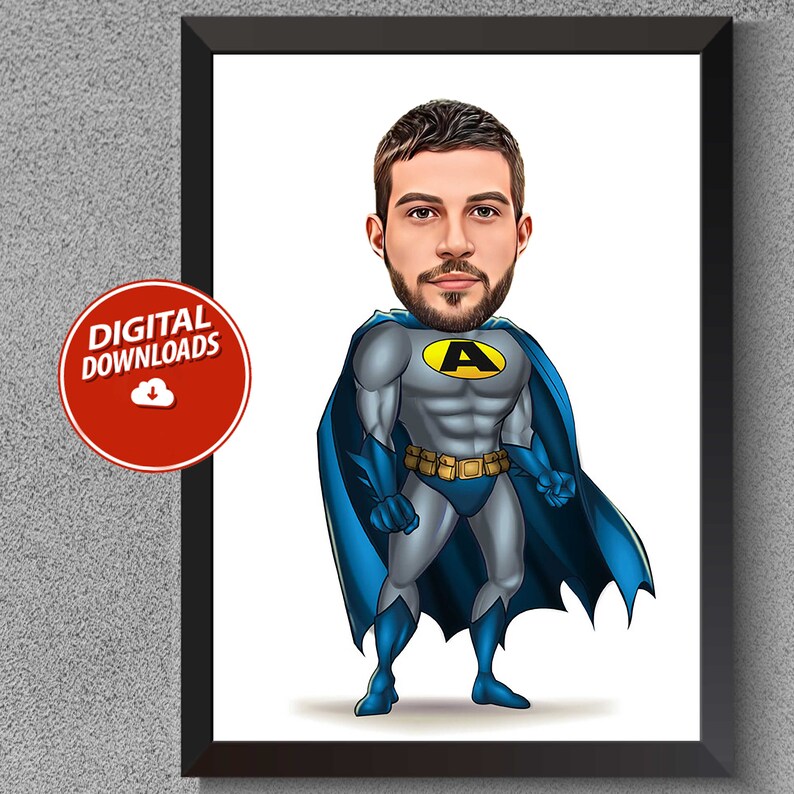 Personalized Superhero A Caricature Art,custom Superhero Caricature ...