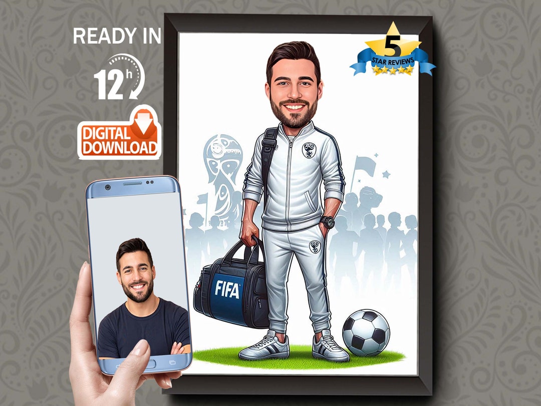 Custom Soccer Coach Caricature Figurine Gift, Coach Gifts From Photo ...