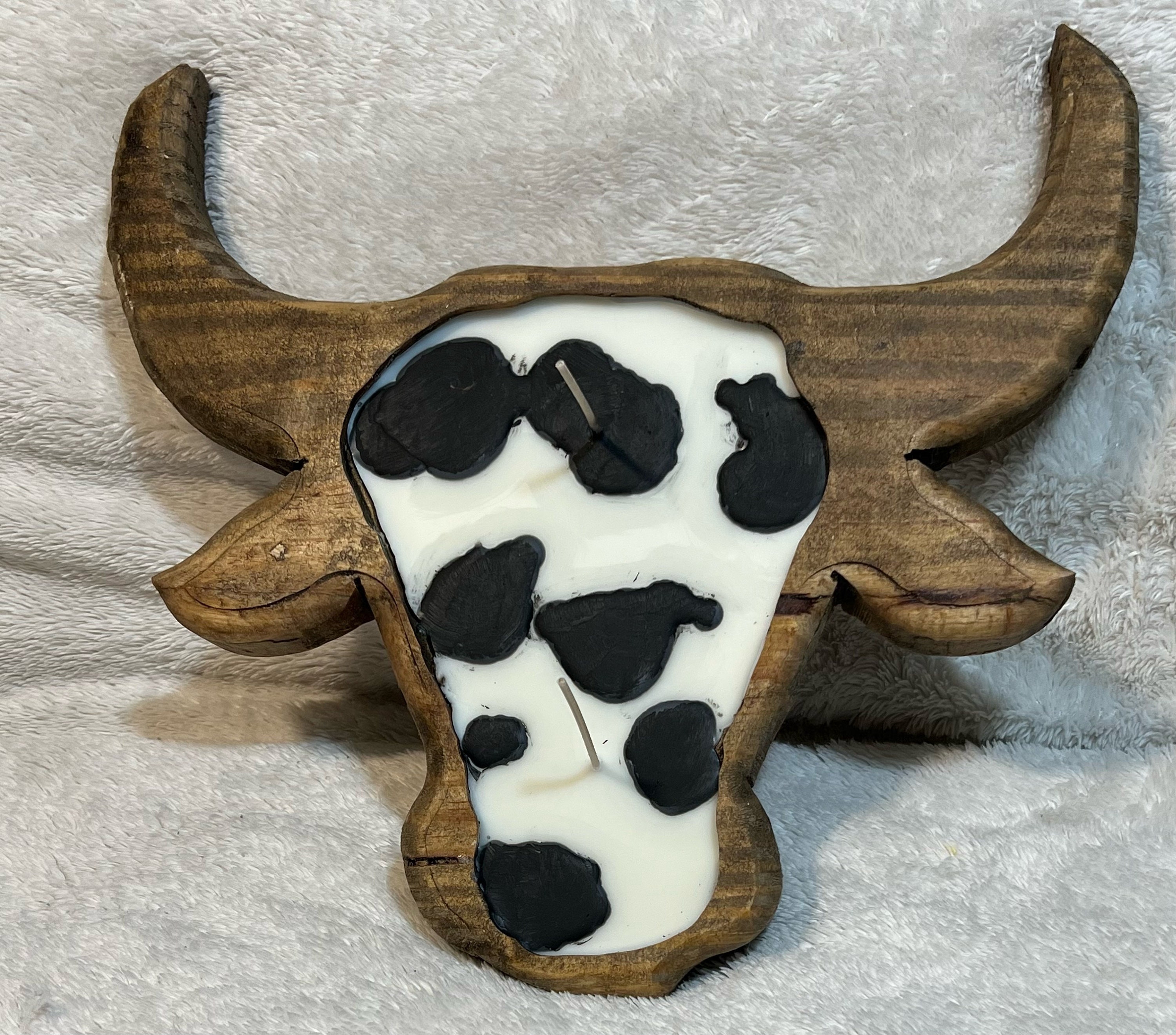 Cow Print Wooden Candles - Etsy