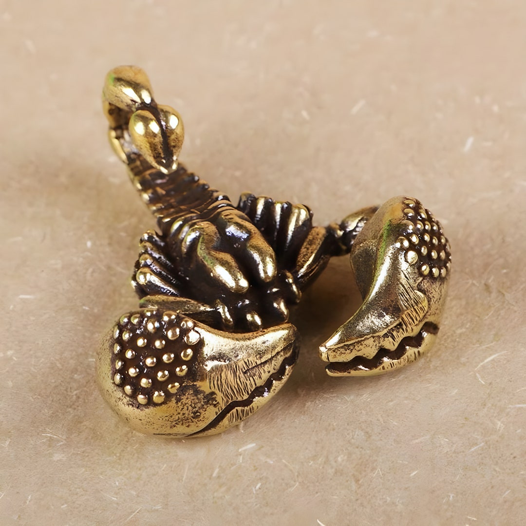 Scorpion Mini Statue Solid Brass Figurine, Miniature Figurine, Copper ...