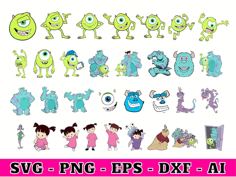 Monster Inc Svg , Monster Inc Png , Cut File for Cricut Silhouette ...