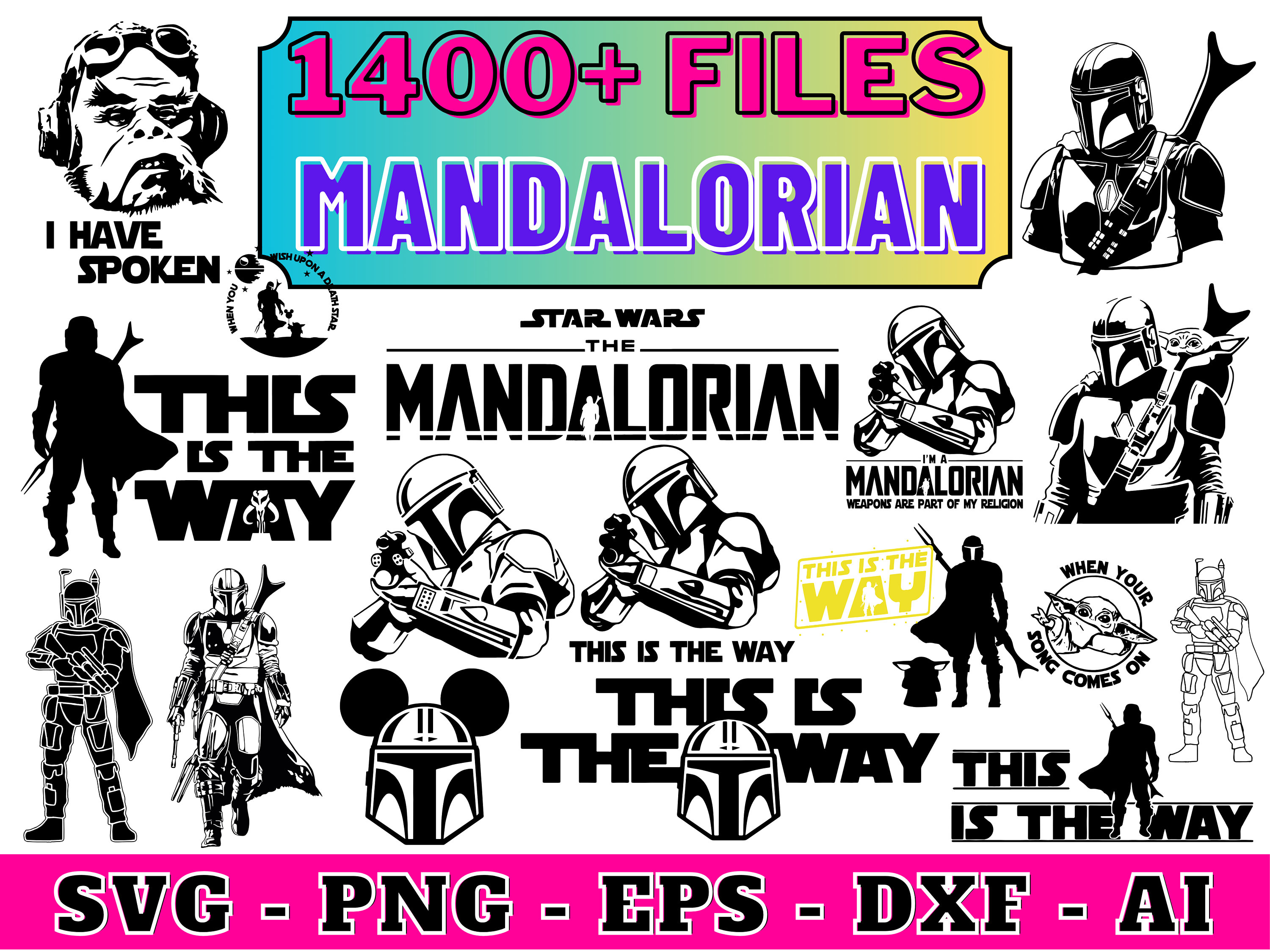 Star Wars Mandalorian Symbols SVG, DXF, EPS, Png, Jpg, Pdf, Cut File ...