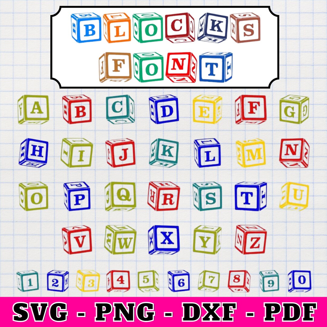 Blocks Font SVG Toy Blocks Font SVG Alphabet Blocks SVG Toy Block Block ...