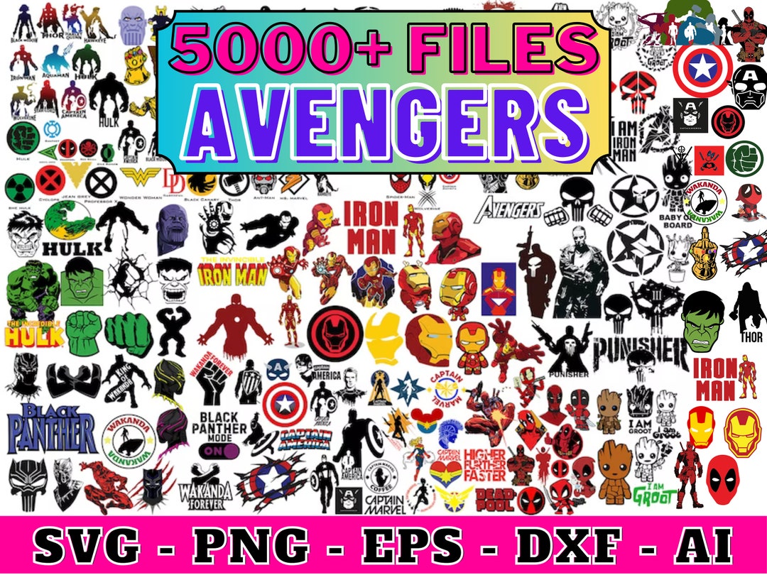 Superhero Mega Bundle Svg, Captain America, Iron Man, Hulk, Thor ...