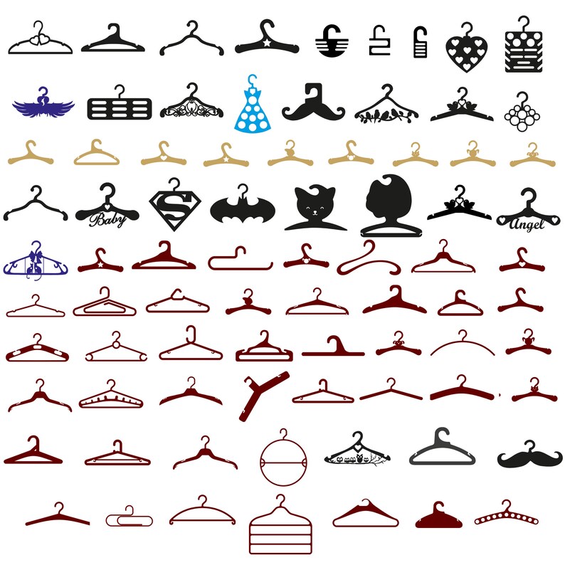 Hanger Svg, Hangers Svg Cut Files, Clothes Hanger Svg, Hanger Dxf ...
