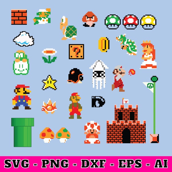 Mario Pixel Art Shirt - Etsy