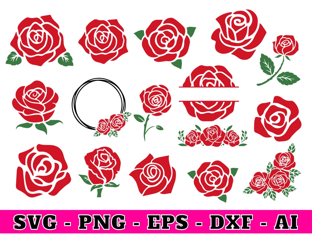 ROSE SVG FILE, Rose Svg Bundle, Roses Svg, Rose Clipart, Flower Svg ...