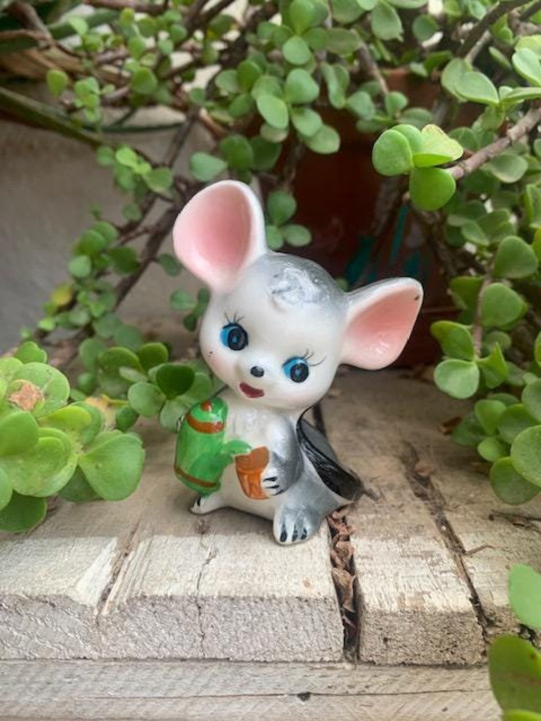 Vintage 1960s Kitsch Mouse Figurine - Kitschy Anthropomorphic ...