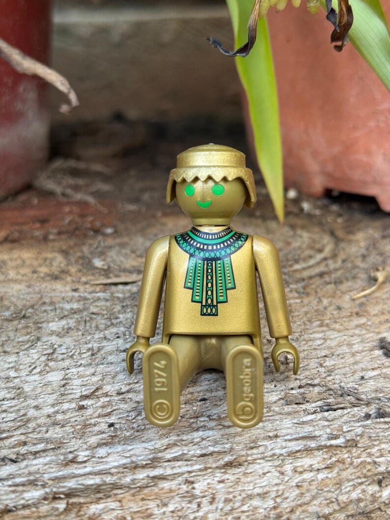 Vintage 1974 Playmobil Gold Pharaoh Figure Rare Egyptian Collectible - Etsy